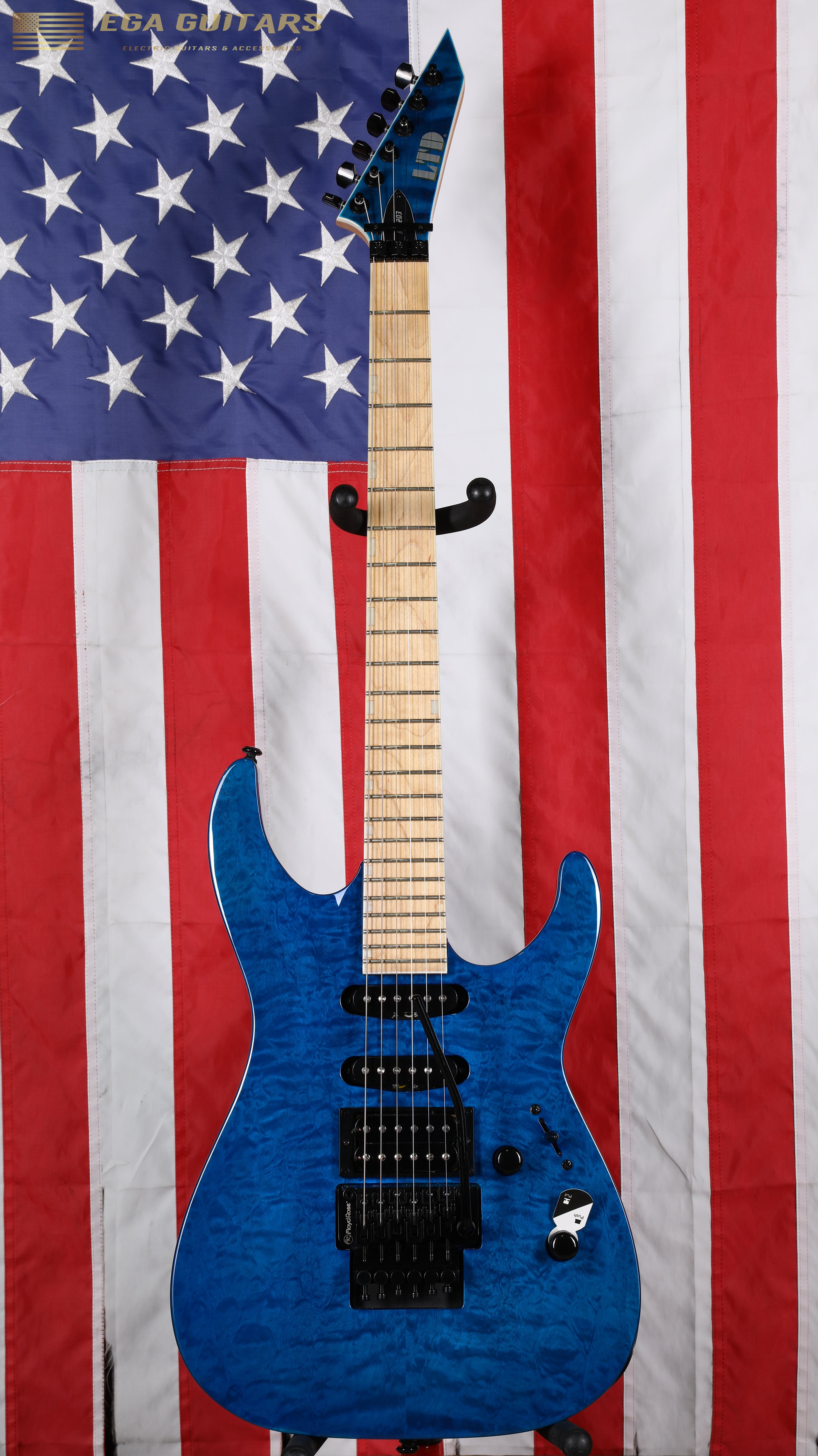 ESP LTD MH-203 QM - See Thru Blue – EGA Guitars